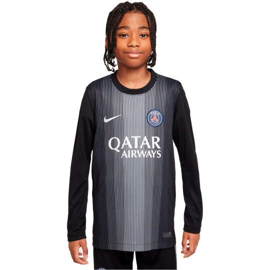 Koszulka Nike PSG 2025-2026 Bramkarz Home Czarny-Smoke Szaro-Biały Full ...